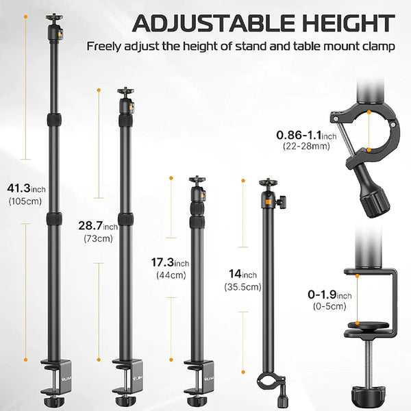 VIJIM LS02 Camera Desk Mount Stand With Auxiliary Holding Arm – Audeel